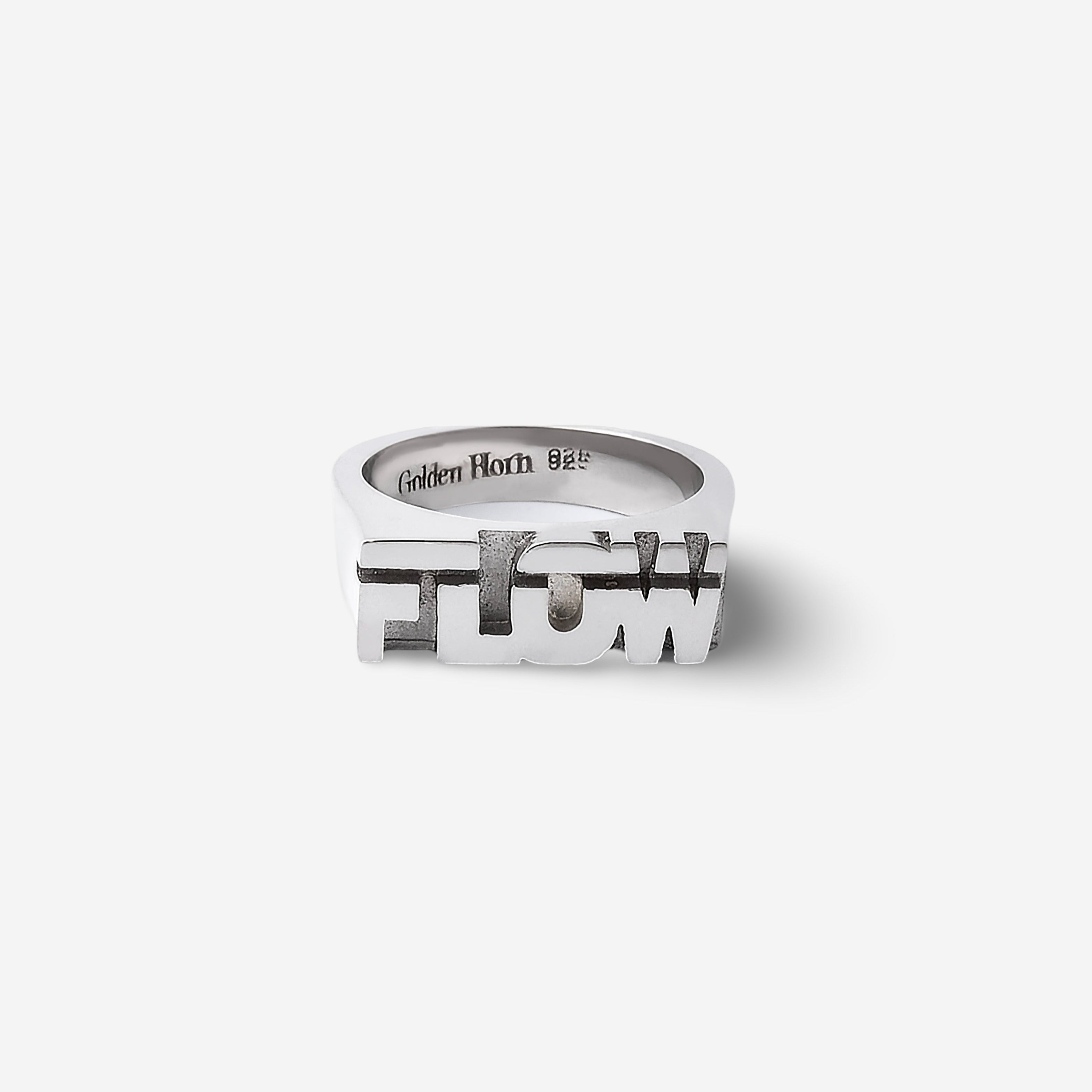 Flow Motto Manifesto Silver Ring | Sterling Silver Word Ring – Golden Horn