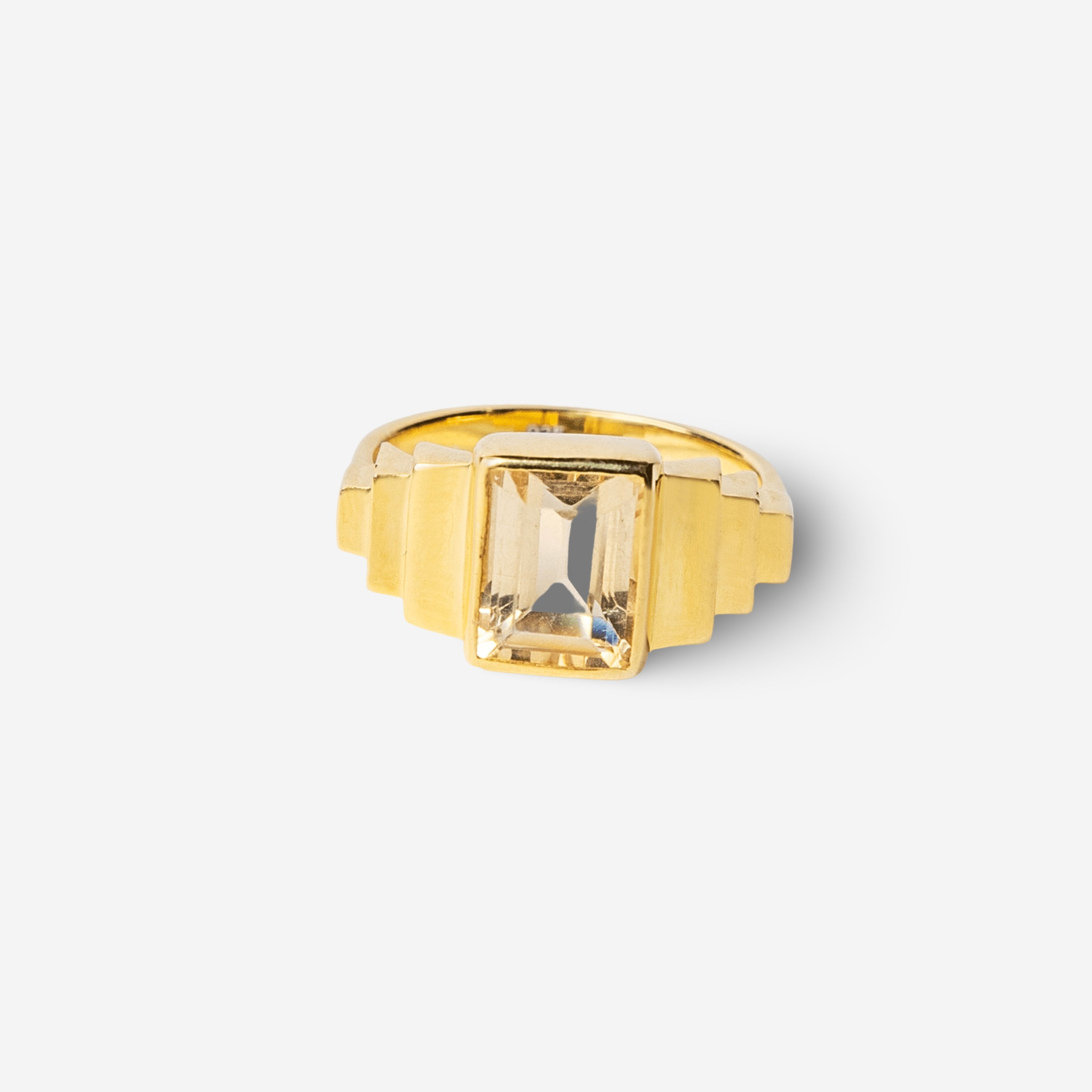 Heaven Steps Citrine Gemstone Ring | Gold Plated Sterling Silver ...