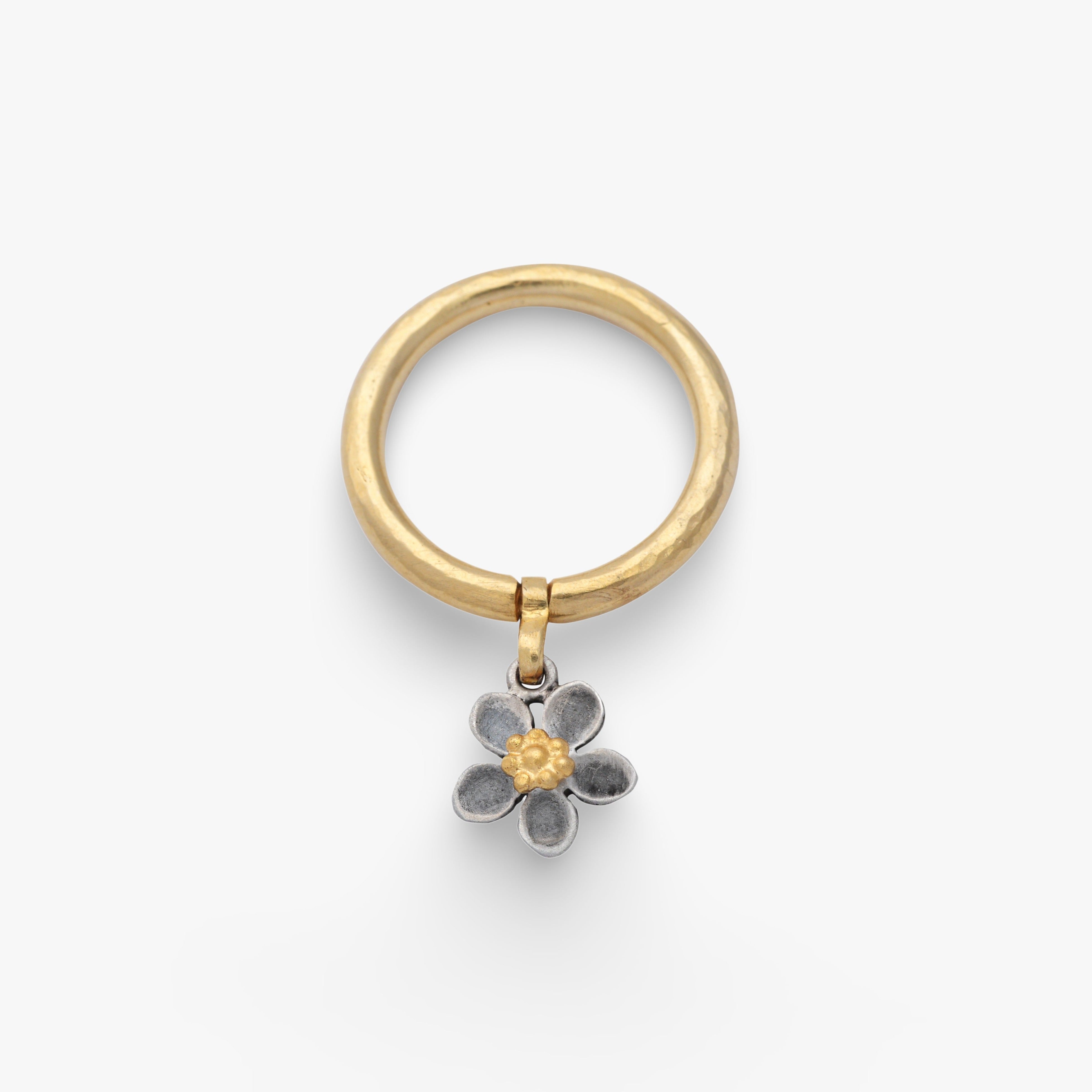 Mini Flower Ring | Sterling Silver Gold Plated Floral Ring – Golden Horn